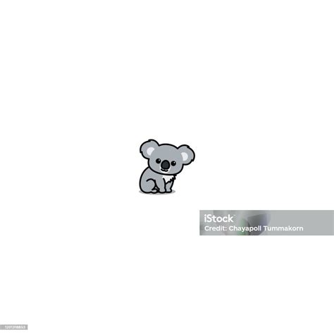 Söt Koala Sittande Tecknad Ikon Vektor Illustration Vektorgrafik Och
