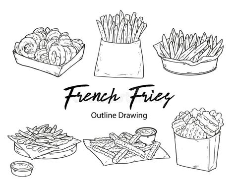 Realistic French Fries Drawing