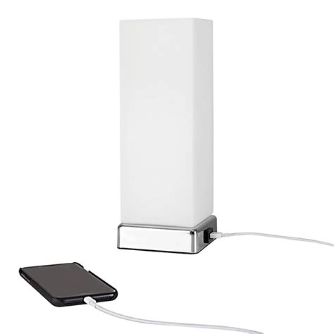 Valuelights Chrome And White Frosted Glass Bedside Touch Table Lamp With