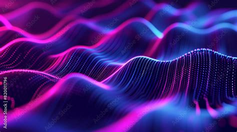 Sound Wave Aesthetic Neon Texture Background Stock Illustration Adobe