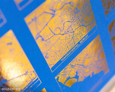 Metallic Multiple Location Metallic Map Print Nine Locations Etsy