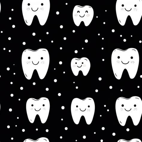 Download Playful Tooth Pattern On Black Background Patterns Online
