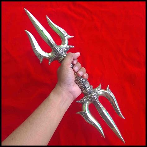 Jual Trisula Dewa Siwa Dua Mata Warna Emas Bahan Kuningan Sari Shopee