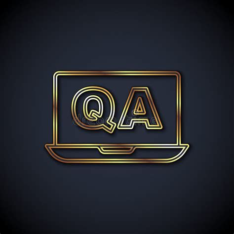 Gold Line Speech Bubbles With Question And Answer Icon Isolated On