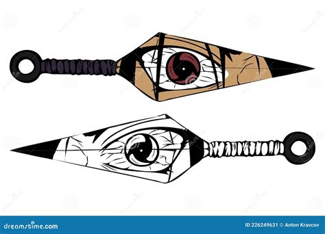 Imagen De Las Armas De Kunai Ninja E Itachi Ilustración Del Vector