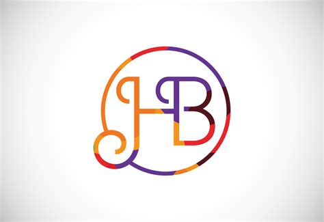 Colorful Letter H B Logo Design Vector Modern Logo For Business Company Visual Identity In Low