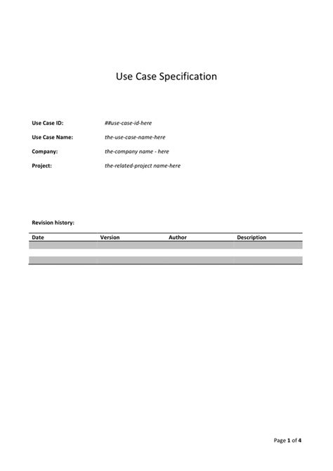 Use Case Template Download Free Documents For PDF Word And Excel