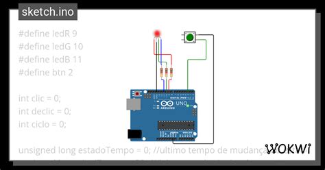 Rgb Led Com Chave Wokwi Esp32 Stm32 Arduino Simulator