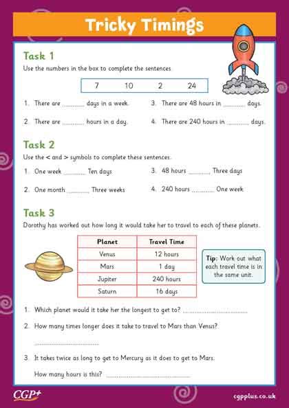 Problem Solving With Days And Hours Foundation Year 3 Cgp Plus