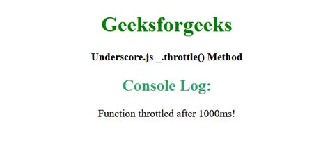 Underscorejs Throttle Function Geeksforgeeks