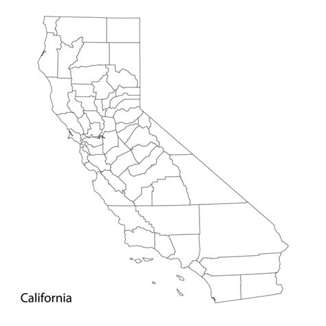 California Outline High Quality Map 52291327 Vector Art At Vecteezy