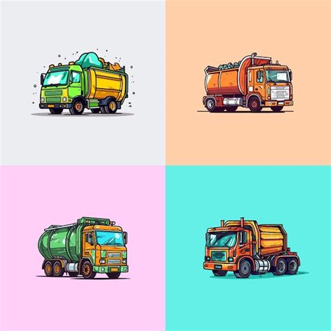Premium Vector Garbage Truck Vector Clip Art Illustration