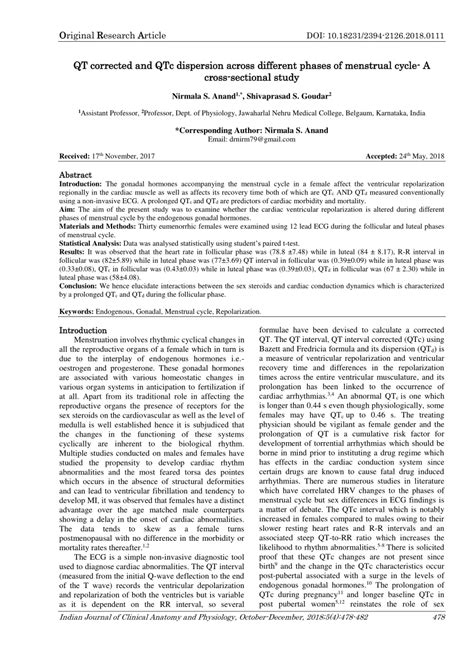 Pdf Qt Corrected And Qtc Dispersion Across Different Phases Of