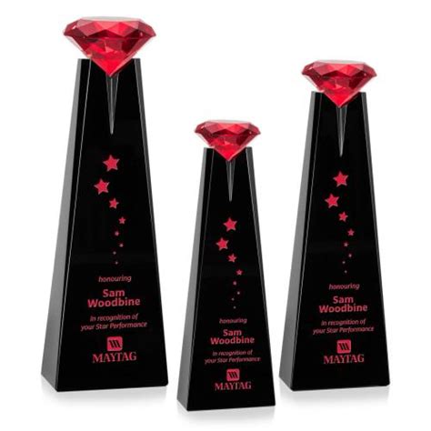 Mitchell Diamond Black Ruby Towers Crystal Trophy