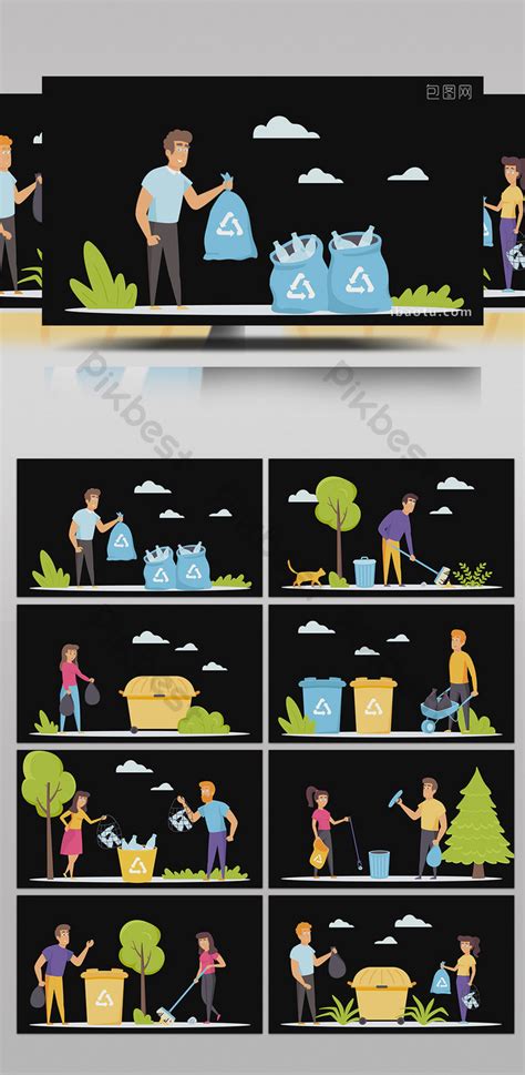Garbage Classification Cartoon Scene Animation Ae Template Video Aep