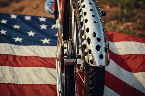 American Flag With A Vintage Bicycle Premium Ai Generated Image