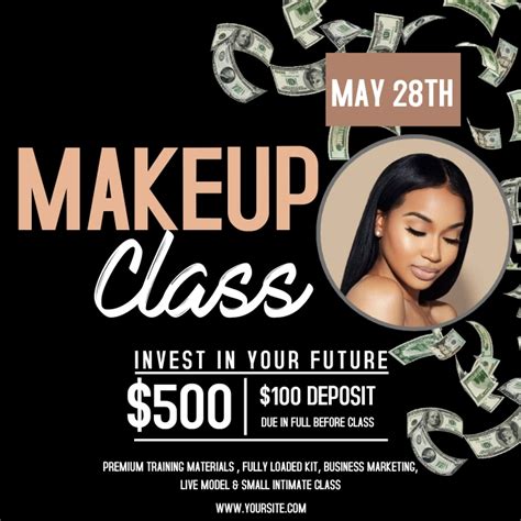 Makeup Class Training Flyer Template Postermywall