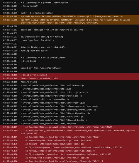 cannot find module blitz when deploying to vercel · issue 162