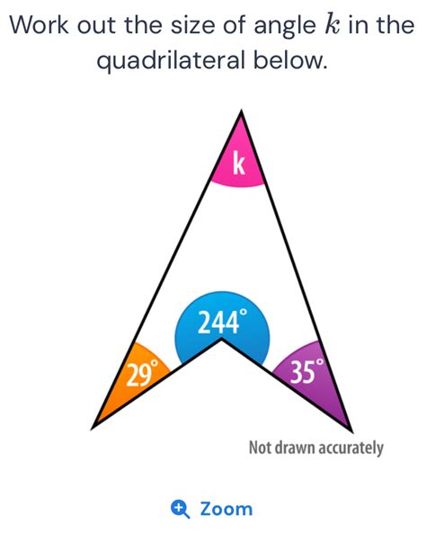 Solved Work Out The Size Of Angle K In The Quadrilateral Below F