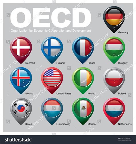 Oecd Members Countries Part Two Stock Vector Royalty Free Shutterstock
