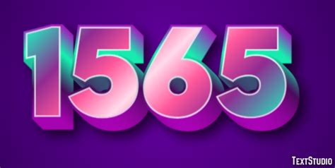 1565 Text Effect and Logo Design Number