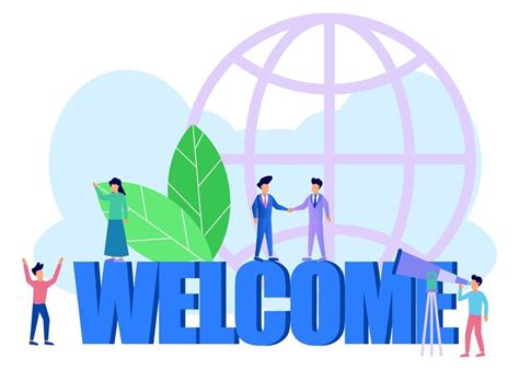 환영의 일러스트 벡터 그래픽 만화 캐릭터 프리미엄 벡터
