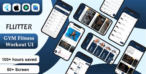 Flutter GYM Fitness Workout Android App Template Ios App Template Best Home Gym Workout UI