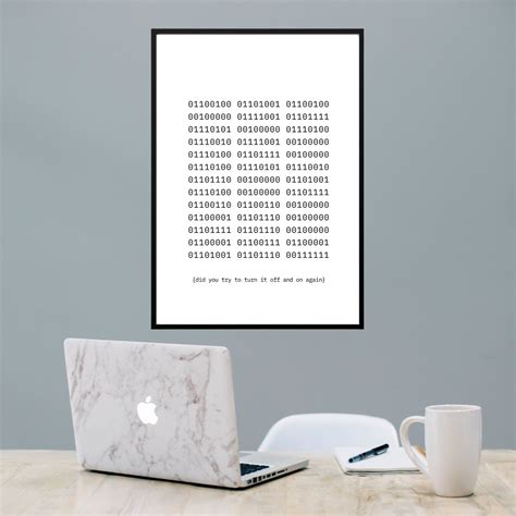 Custom Binary Code Wall Art Poster Coding Art Friends T Quote