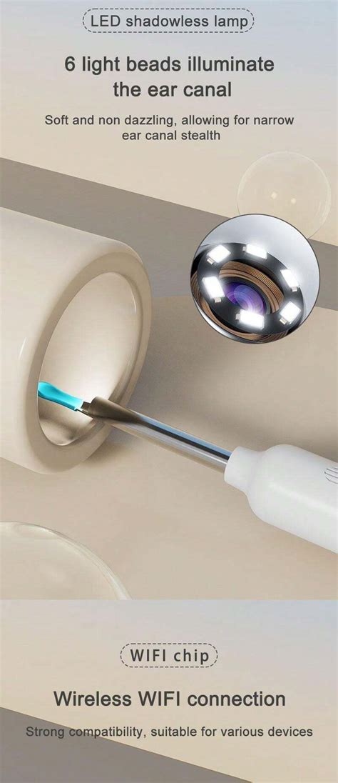 Yw16 Wifi Visual Ear Spoon With Light Wireless Endoscope Ear Cleaner