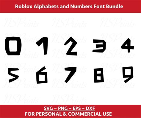 Roblox Alphabets And Numbers Font Svg Grelly Usa