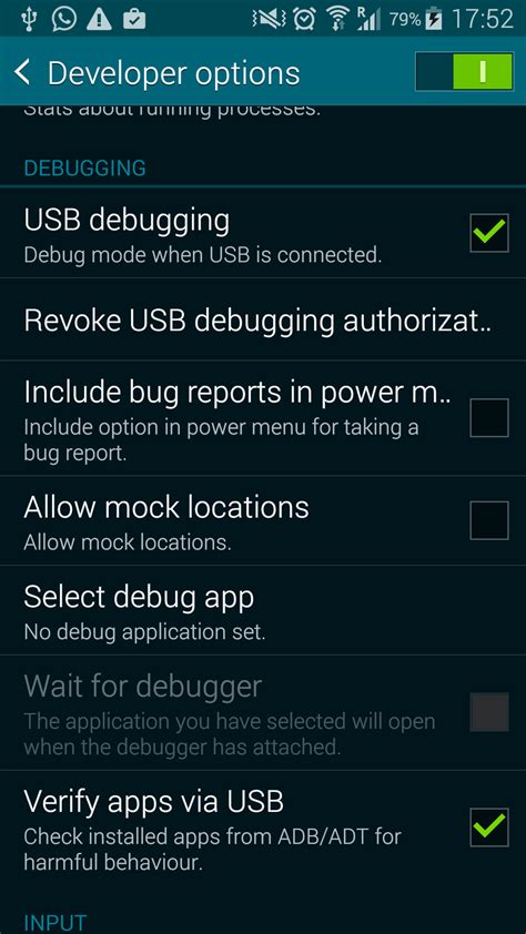Enable Android Debugging On Samsung S5 The Javadude Weblog