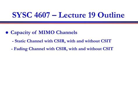 Ppt Sysc 4607 Lecture 19 Outline Powerpoint Presentation Free