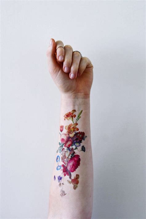 Colorful Floral Temporary Tattoo Set