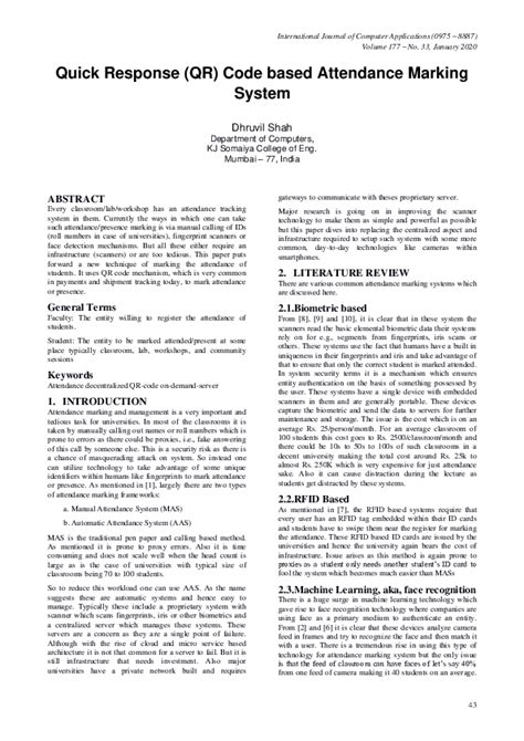 pdf quick response qr code based attendance marking system