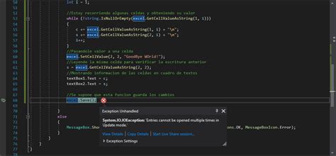 C No Puedo Guardar El Excel Que Estoy Leyendo Y Escribiendo Stack Overflow En Español