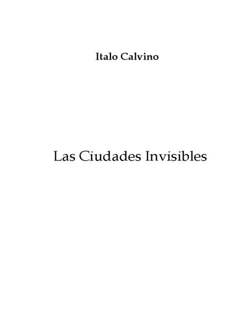 Las Ciudades Invisibles Italo Calvino Pdf Marco Polo