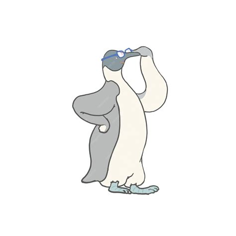 Premium Vector Penguin Wearing Glasses Icon Illustration