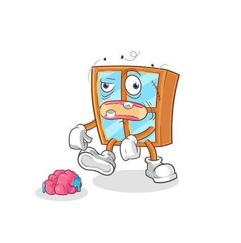 Premium Vector Window Zombie Charactermascot Vector