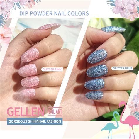 Gellen Dip Powder Nail Kit 12 Colors Pink Green Blue Dip Nail Powder