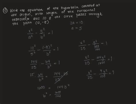 Solved © Write The Equation Of The Hyperbola Centered At The