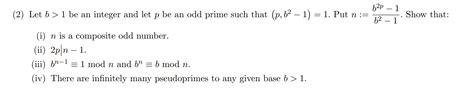 solved 2 let b 1 be an integer and let p be an odd prime