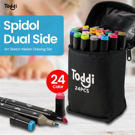 Jual Spidol Warna Spidol Dual Side Fine Art Brush Art Sketch Marker