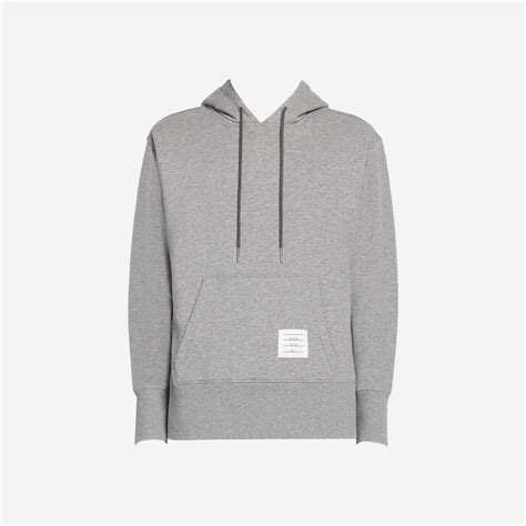 톰브라운 브러쉬드 루프백 풀오버 후드 미디움 그레이 Thom Browne Kream