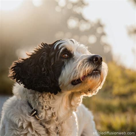 Cockapoo Portrait With Edge Lighting Stable Diffusion Online