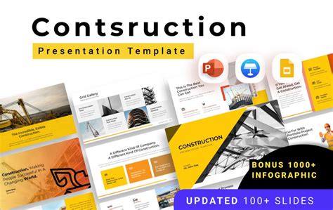 Construction Presentation Template Building Industry Graphics Project Management Slides