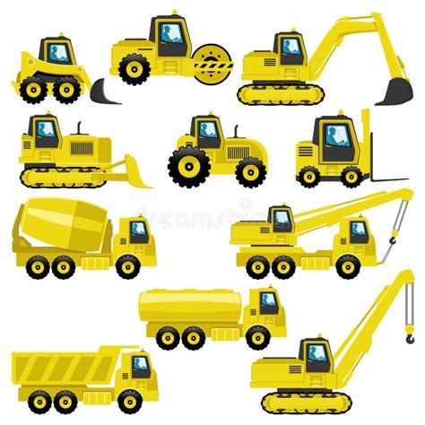 Tracteurs et camions illustration de vecteur Illustration du mécanique