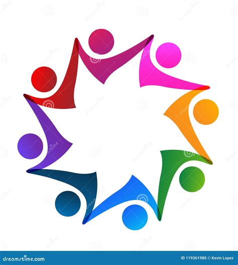 People Teamwork Concept Circle Group Vector Stock Vector Illustration