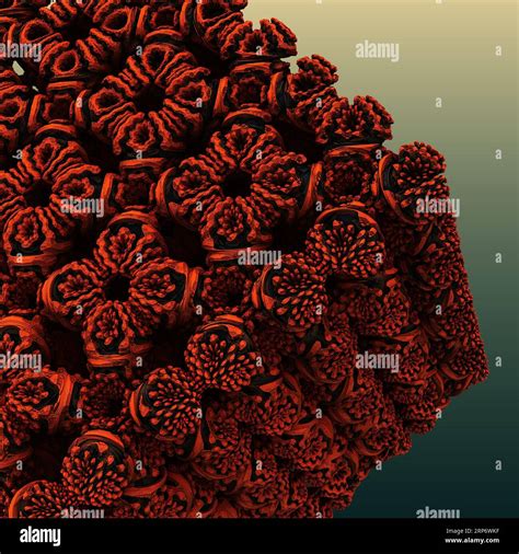 Abstract 3d Patterned Surface Red Colors On The Green Background 3d Illustration 3d Rendering