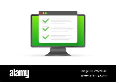 Checklist Browser Window Check Mark White Tick On Laptop Screen
