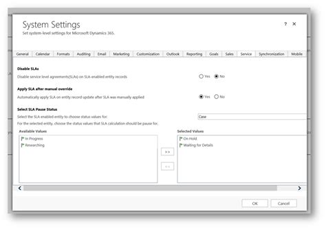 Sharepoint Journey Microsoft Dynamics 365 Customer Service Manage Slas